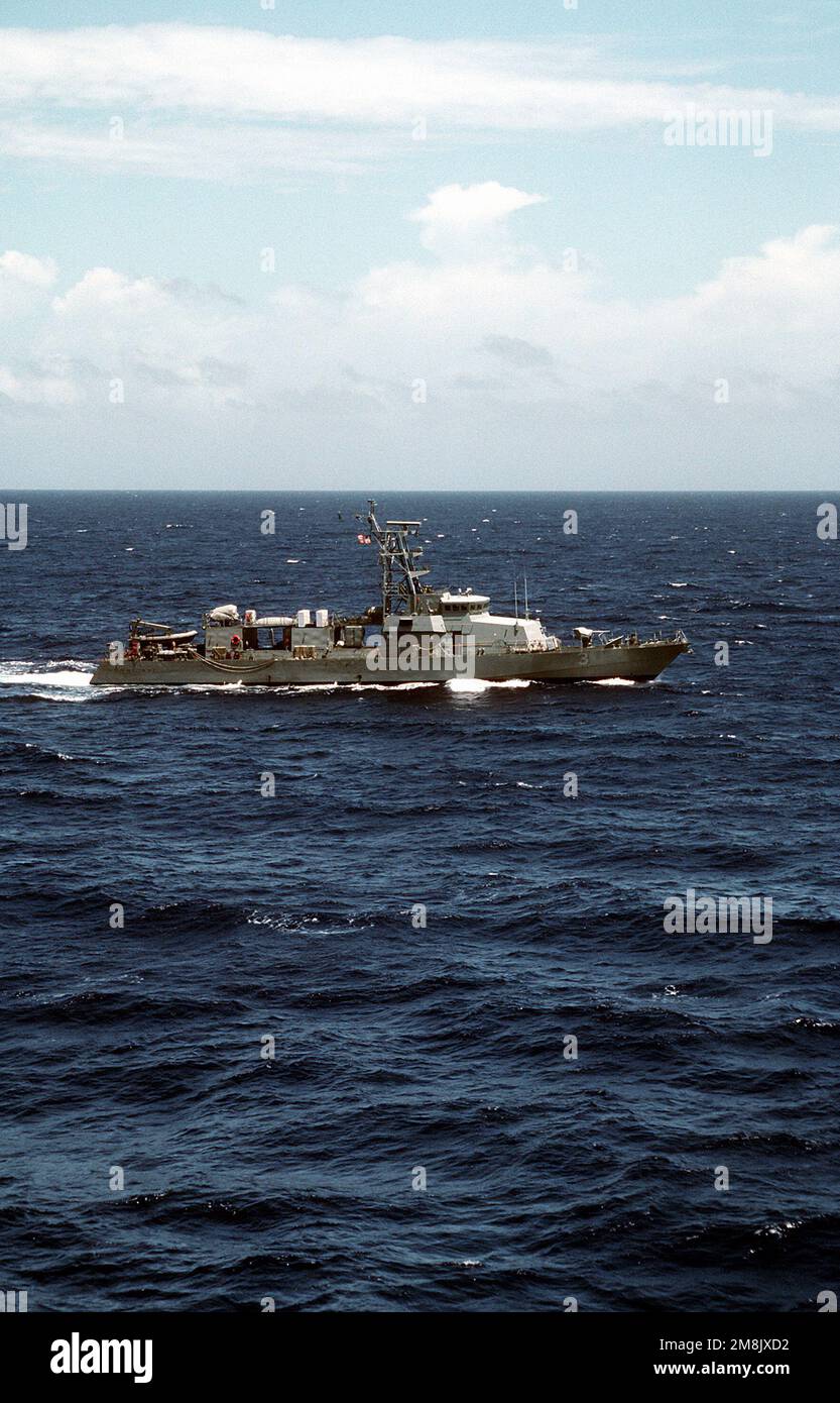 The USS HURRICANE (PC-3) underway off the coast of Haiti operating with ...