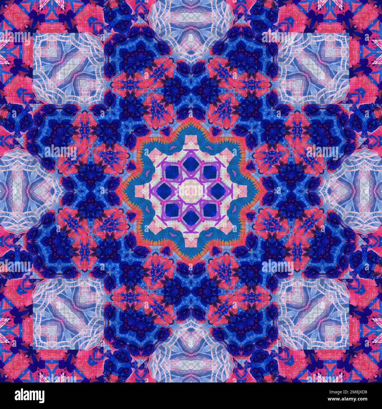 Nautical boho bandanna coastal patchwork fabric tile. Seamless pattern ...