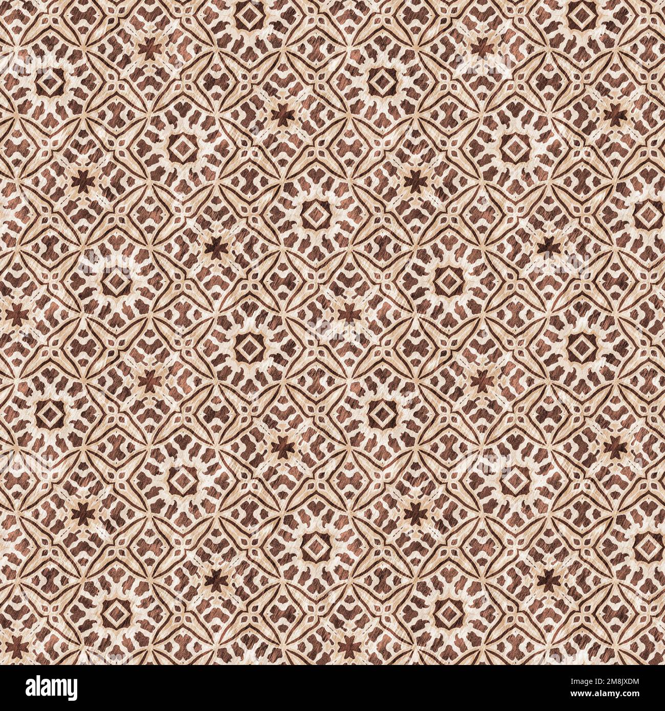 Mosaic geometric dark brown seamless texture pattern. Trendy ...