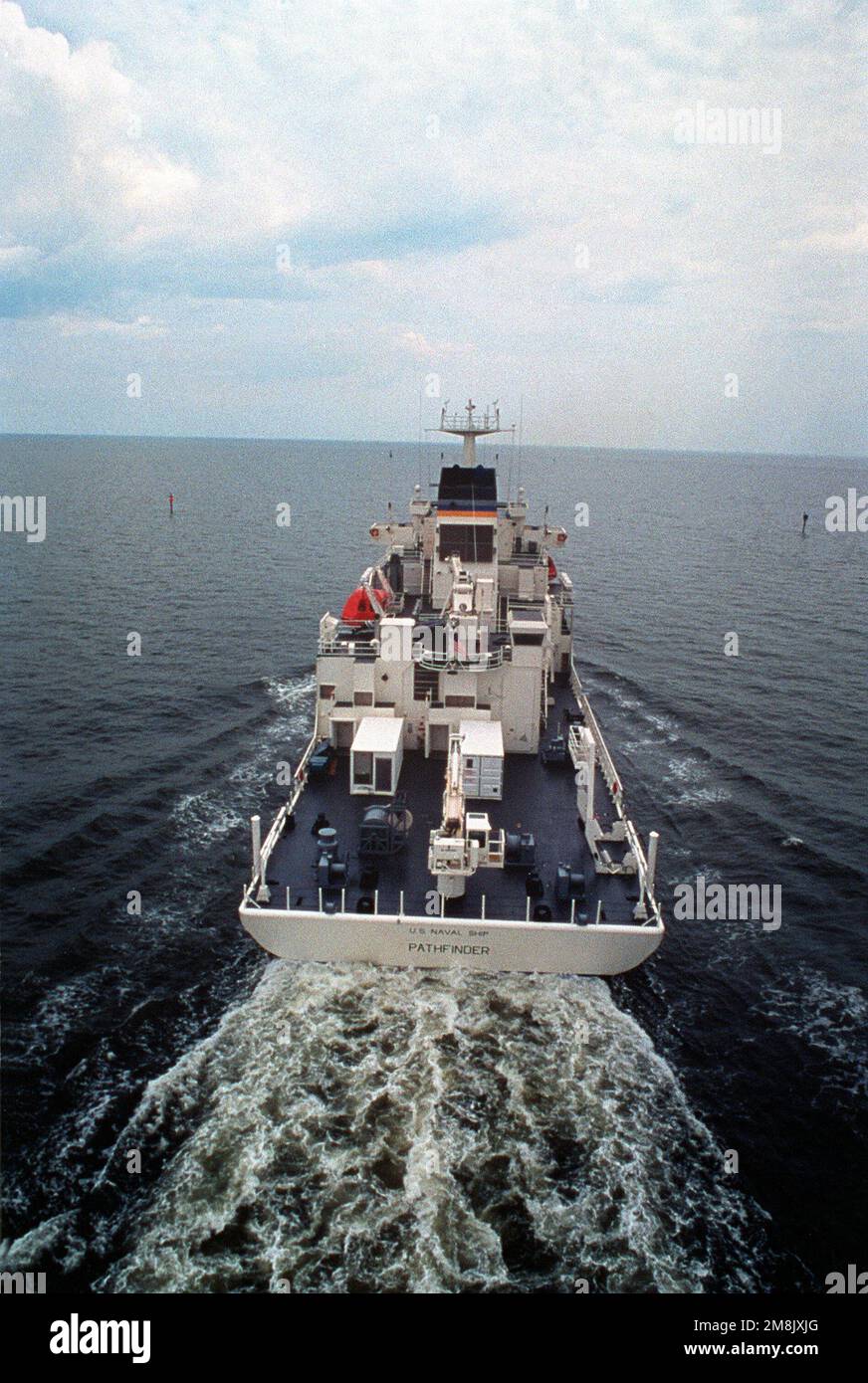 A stern on view of the Military Sealift Command survey ship USNS ...