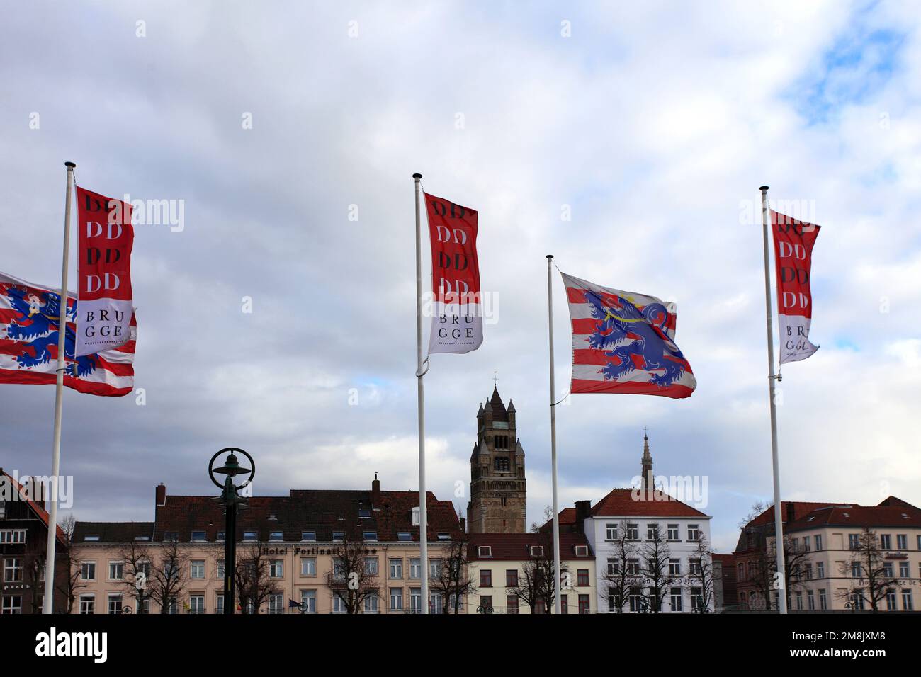 Flags of Bruges City, West Flanders, Flemish Region of Belgium. Bruges ...