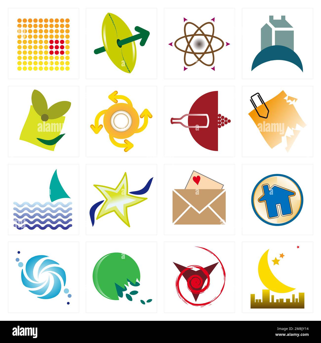 Sect of pictogram for activities or companies Stock Photo - Alamy