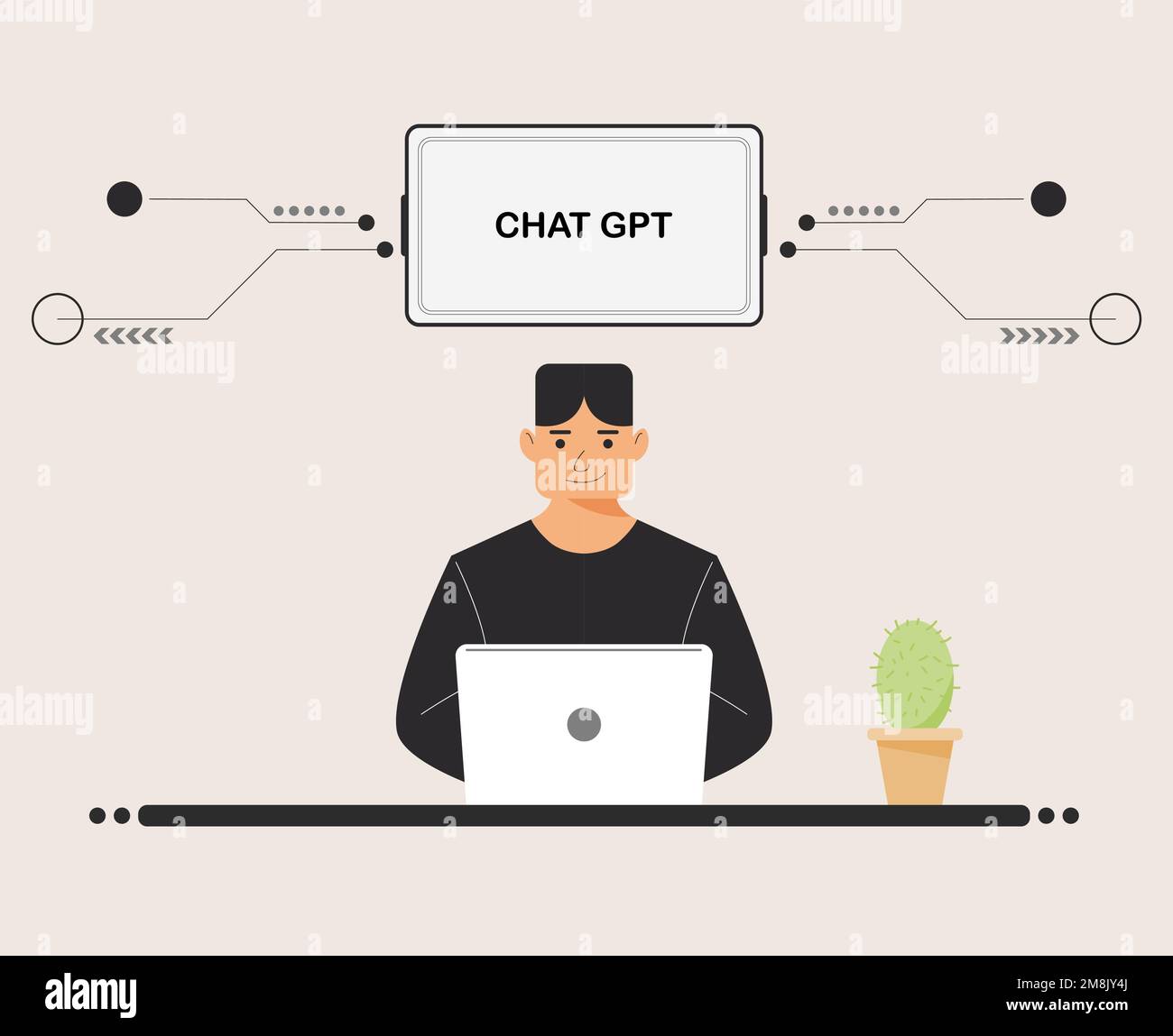 chat GPT men person use laptop digital. boy people search chat GPT AI ...