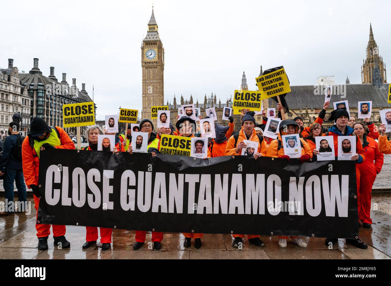 London, UK. 14 January 2023. Protest to demand closure of Guantanamo ...