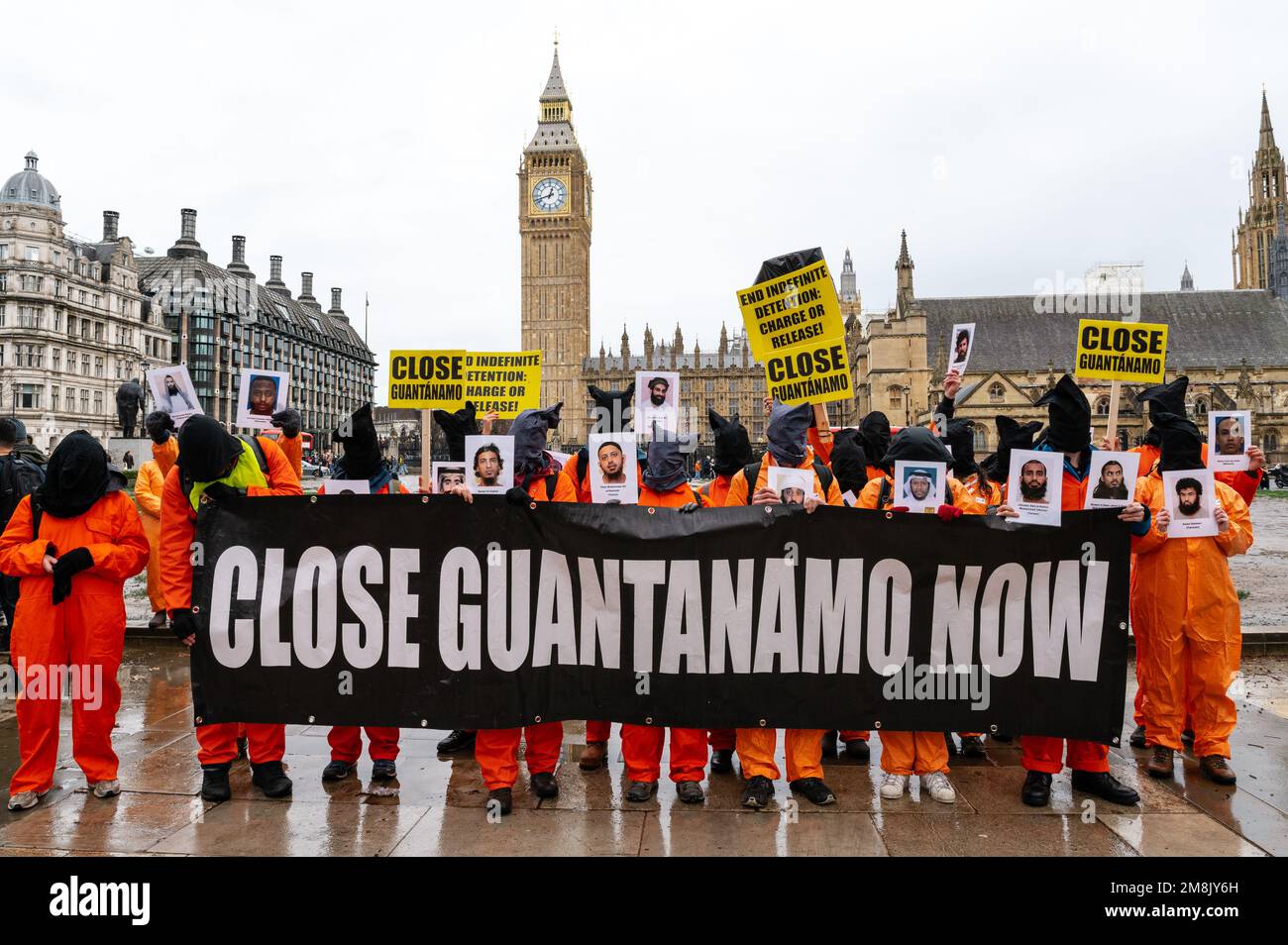 London, UK. 14 January 2023. Protest to demand closure of Guantanamo ...