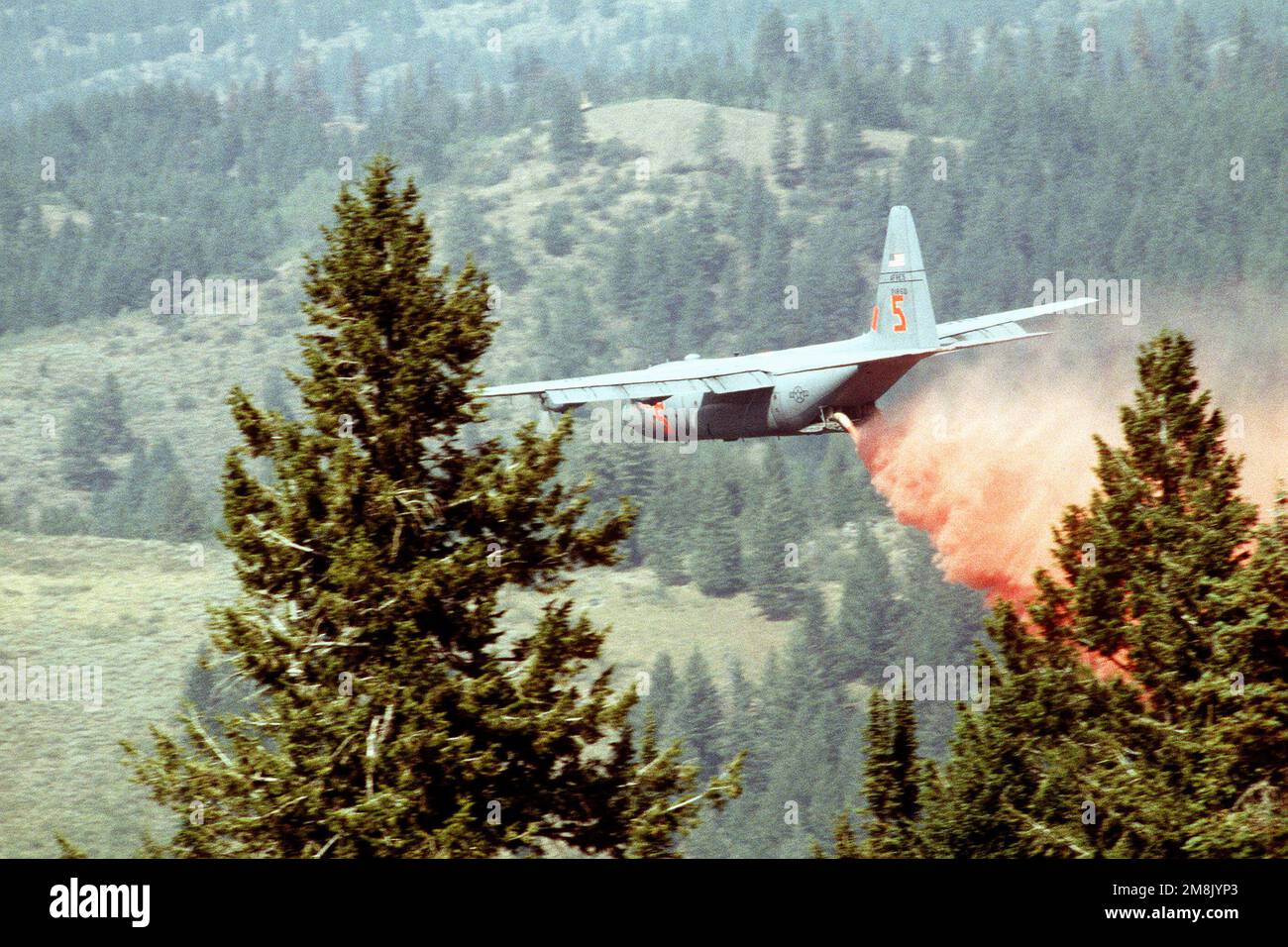 A C-130 Hercules from Colorado's 302nd Airlift Wing, releases Phoscheck ...