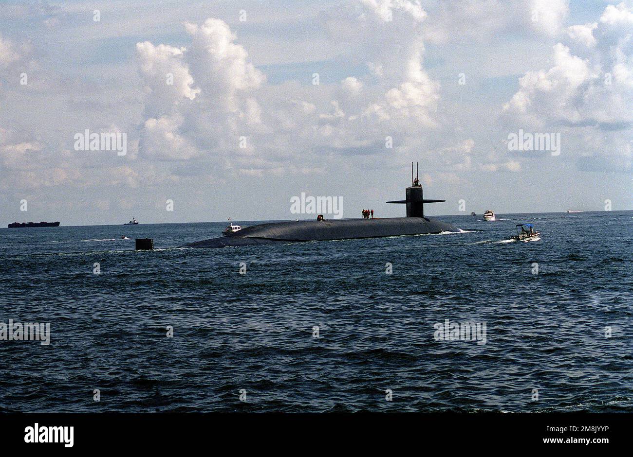 A starboard quarter view of the nuclear-powered ballistic missile ...