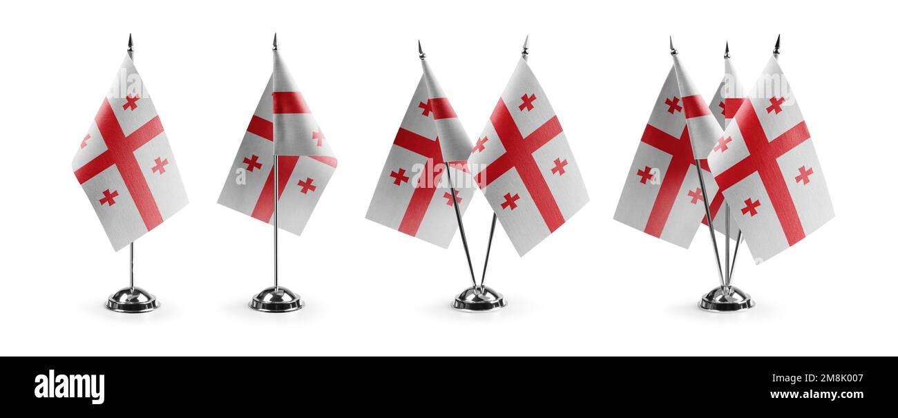 Small national flags of the Georgia on a white background Stock Photo ...