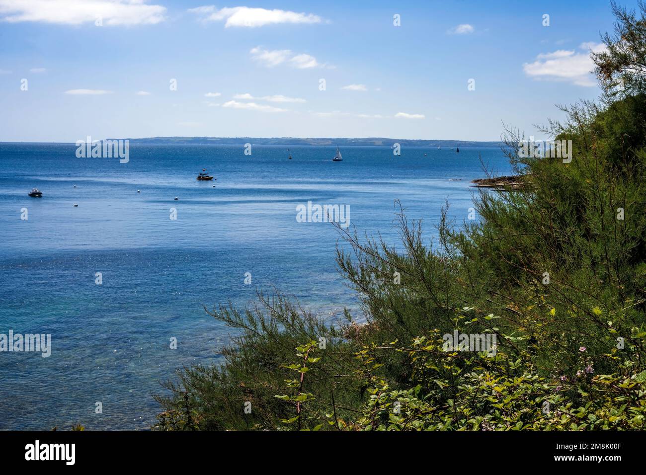 View the sea at St Mawes, Cornwall UK Stock Photo - Alamy