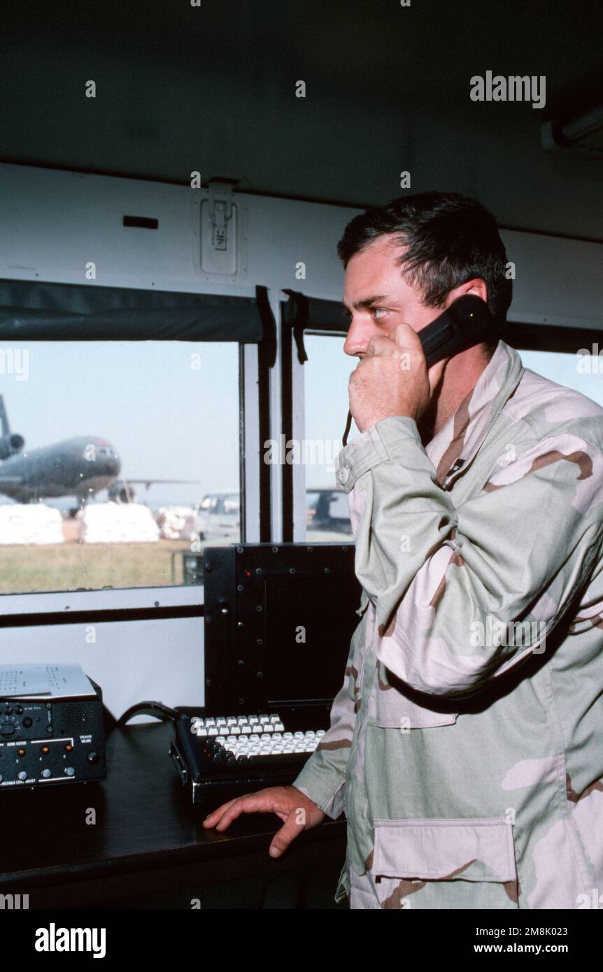 USAF Captain Ted Lemieux, an operations officer, from McGuire AFB, New ...