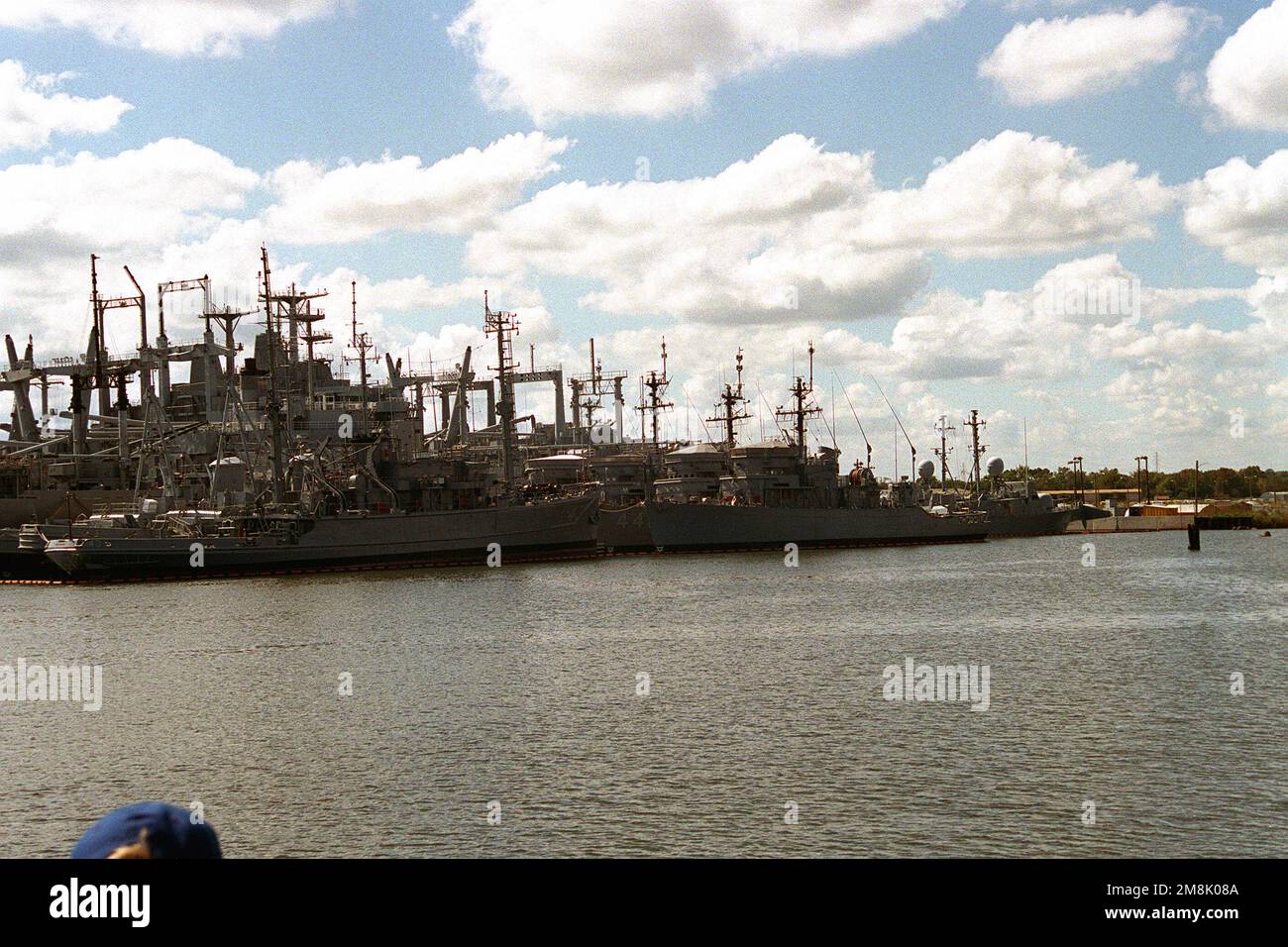 A view of a portion of the mothball fleet in storage near Portsmouth ...