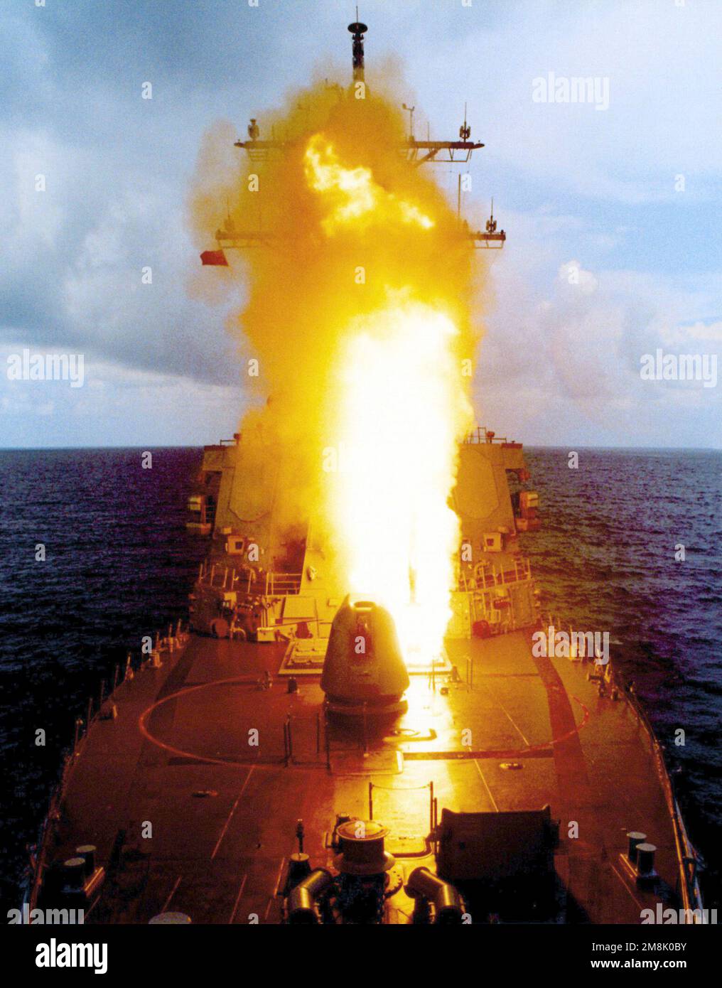 Straight on Bow shot from a high level as a surface-to-air missile ...