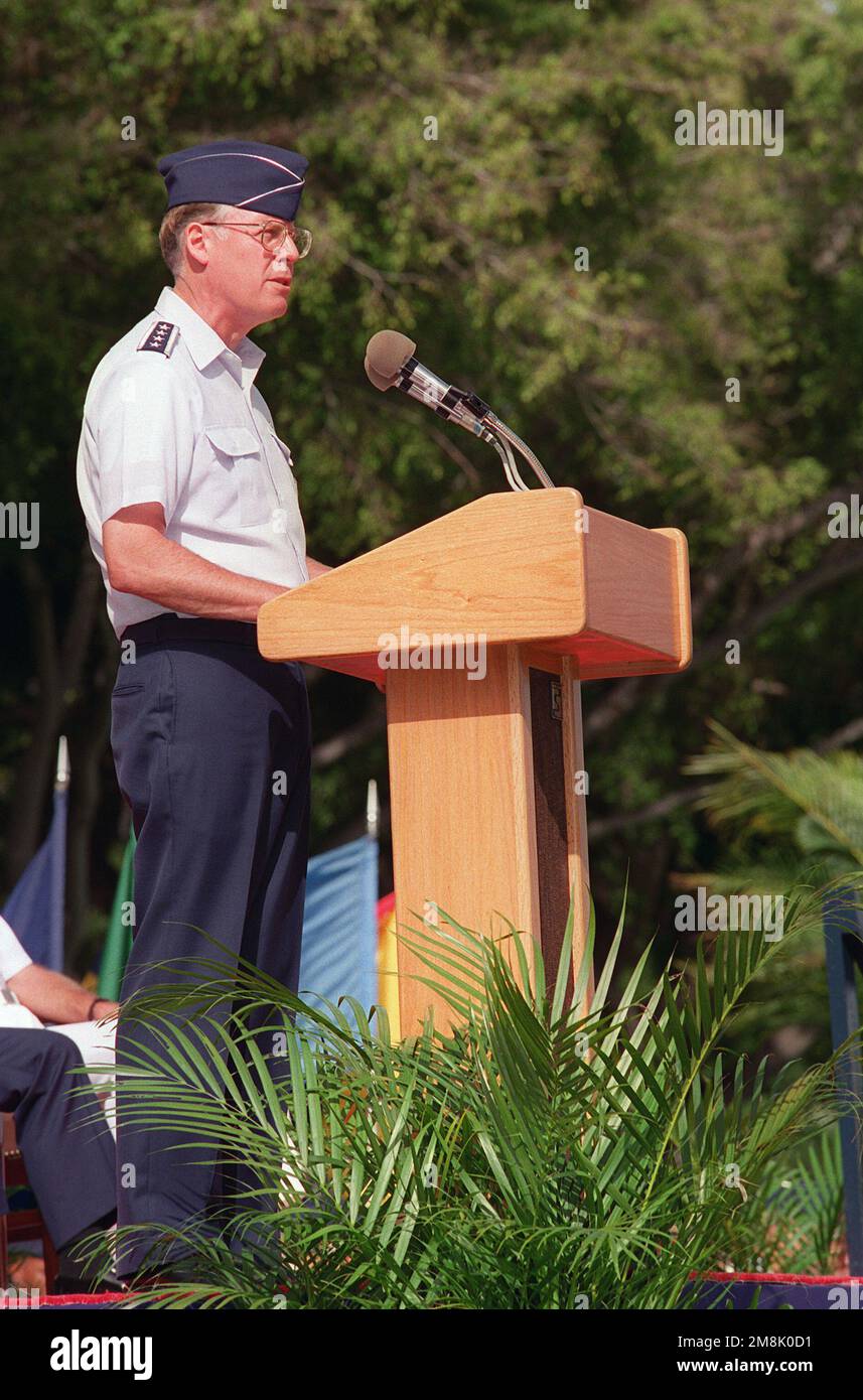 A side view of USAF Vice CHIEF of STAFF GEN. Thomas S. Mormon Jr., as ...