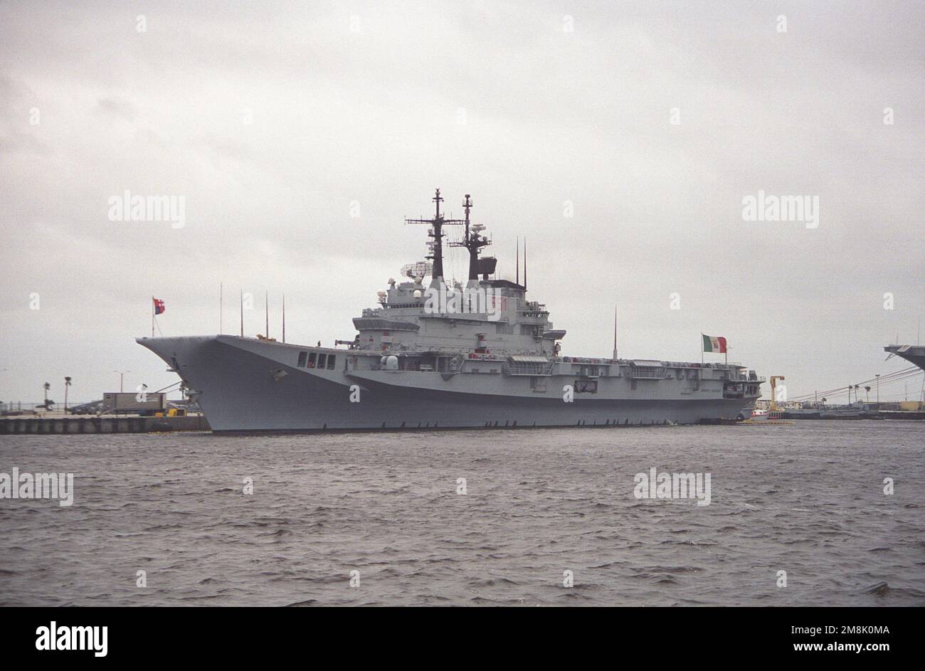 A port bow view of the Italian aircraft carrier ITS Giuseppe Garibaldi ...