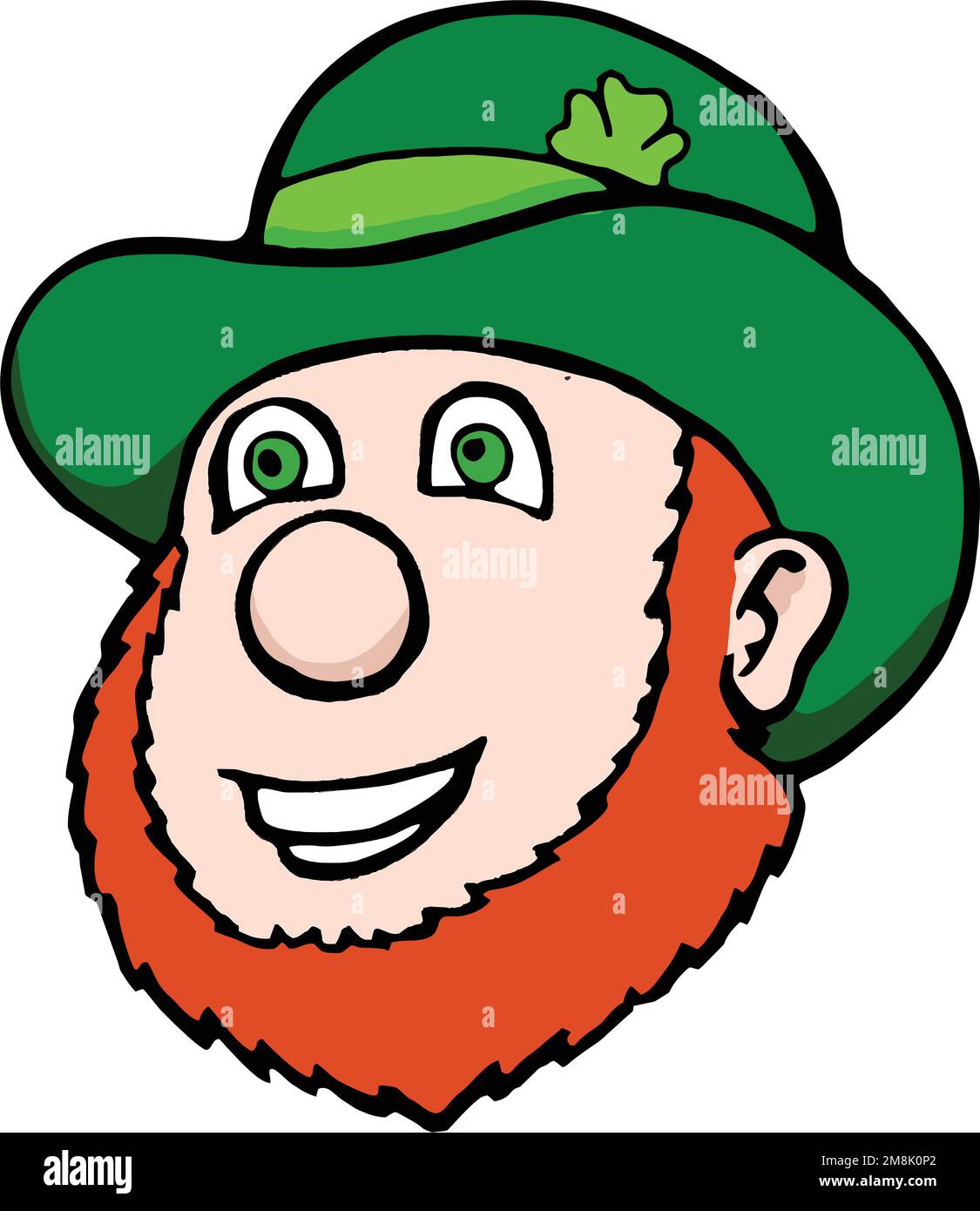 cartoon leprechaun face with green bowler hat Stock Vector Image & Art ...