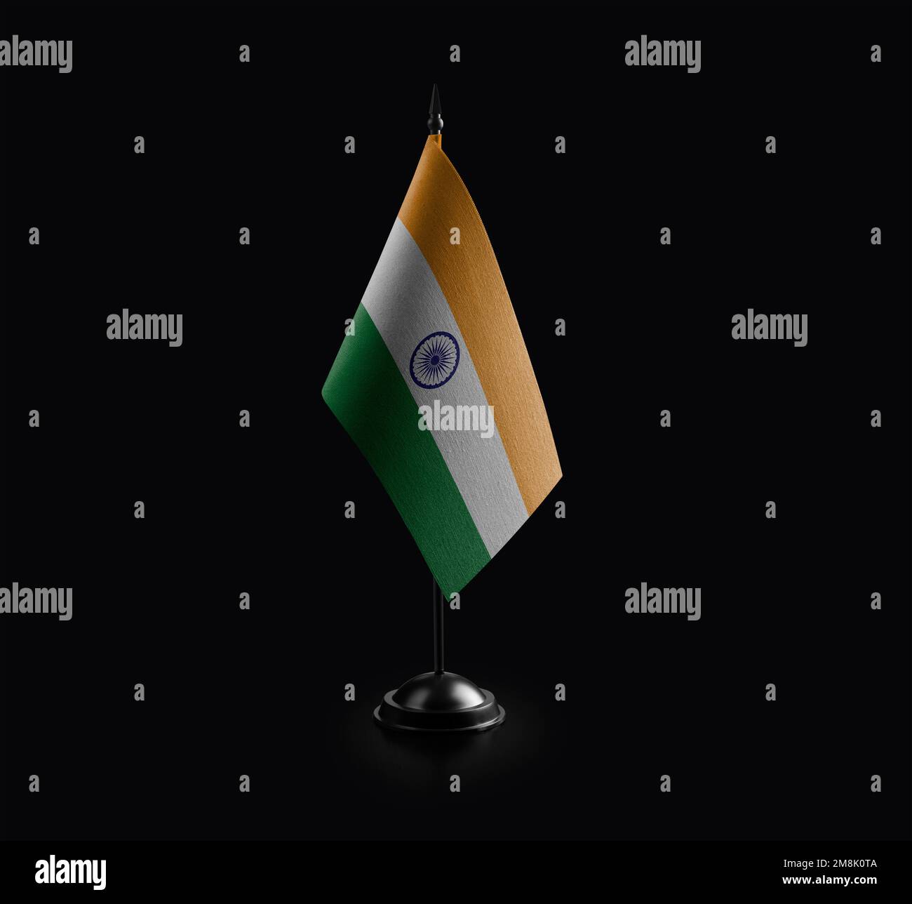 Small national flag of the India on a black background Stock Photo - Alamy