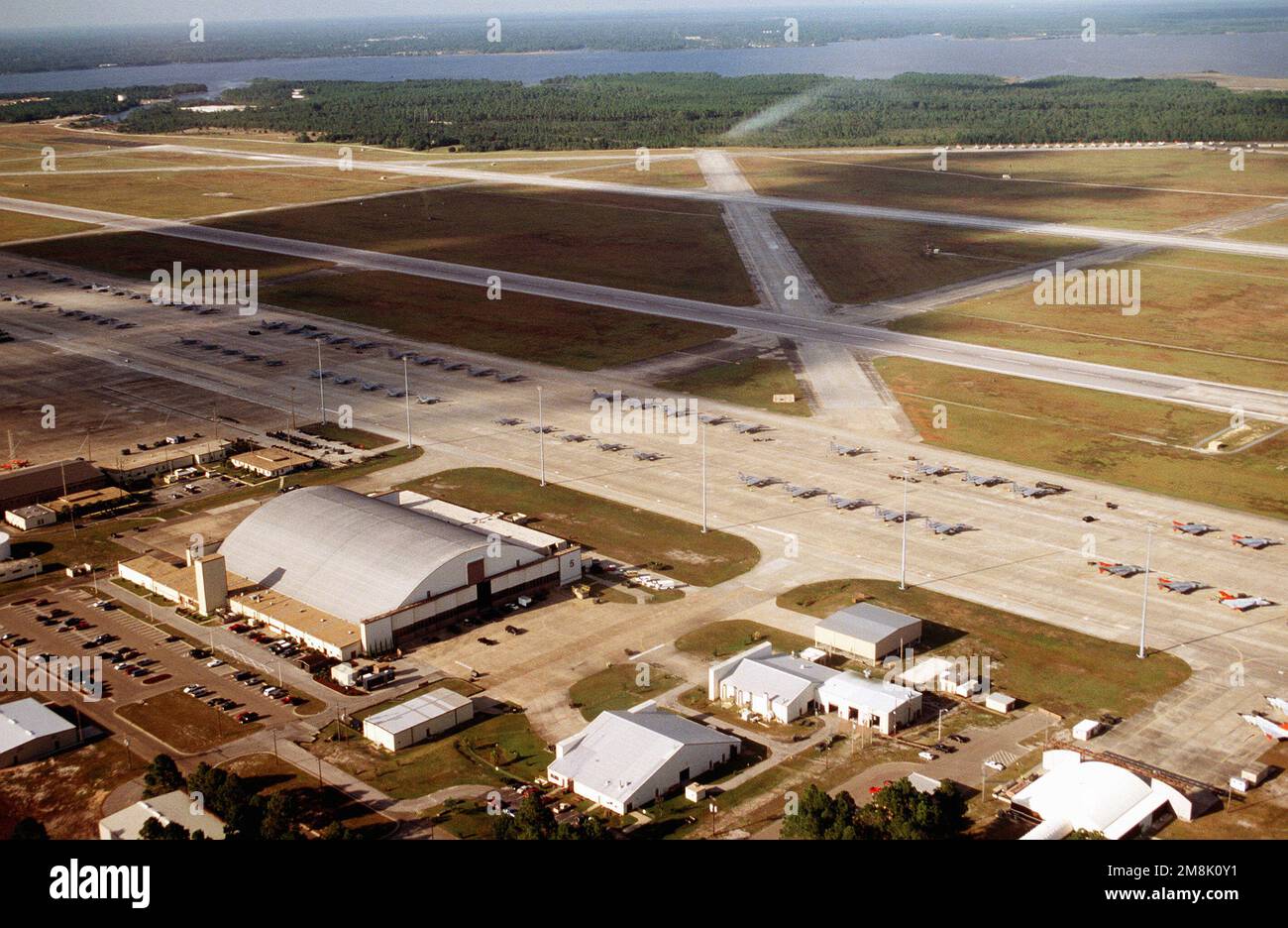 An aerial view of the base following the arrival of all eight competing ...