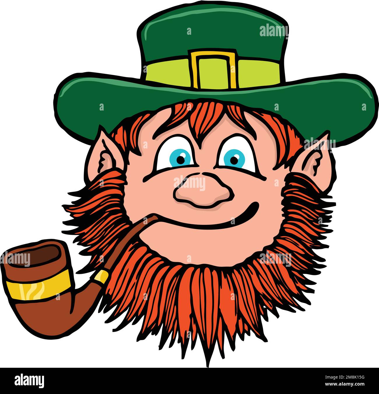 cartoon leprechaun face with pip Stock Vector Image & Art - Alamy