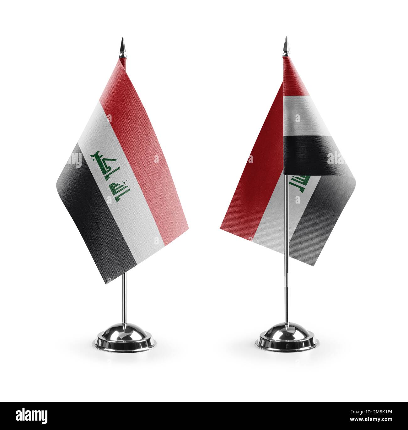 Small national flags of the Iraq on a white background Stock Photo - Alamy