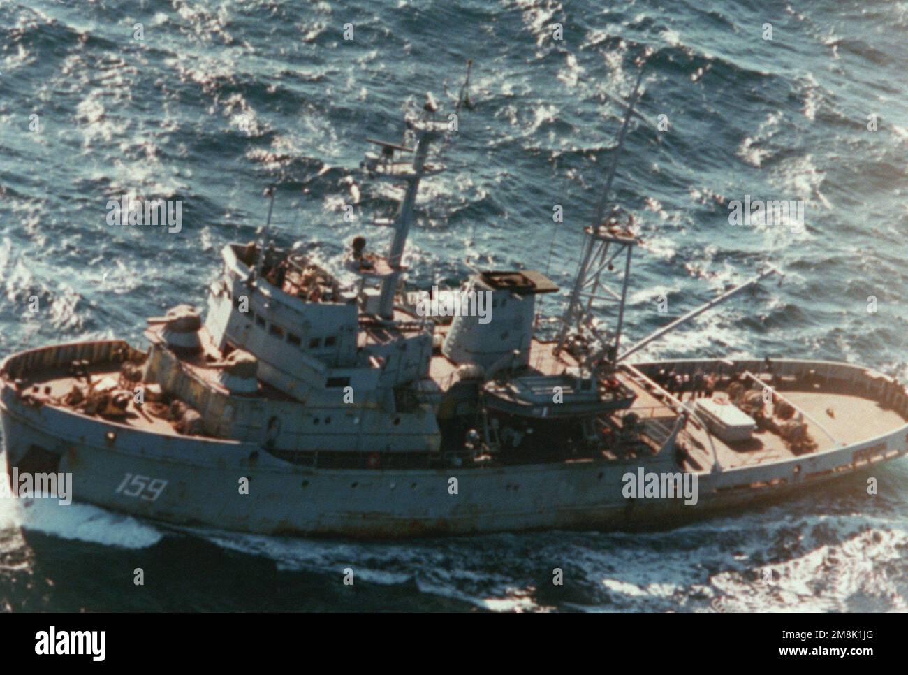 Aerial port bow view of the Russian Maritime Border Guard Pacific ...