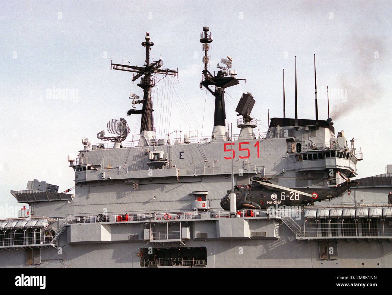 A port side view of the Italian aircraft carrier ITS GIUSEPPE GARIBALDI ...