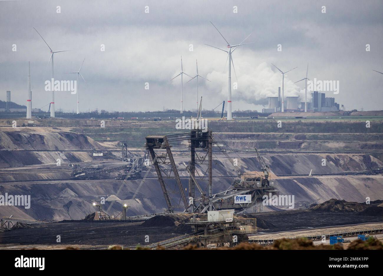 View of Open-Pit mine in Lutzerath and the ëGiant bucket-wheel ...
