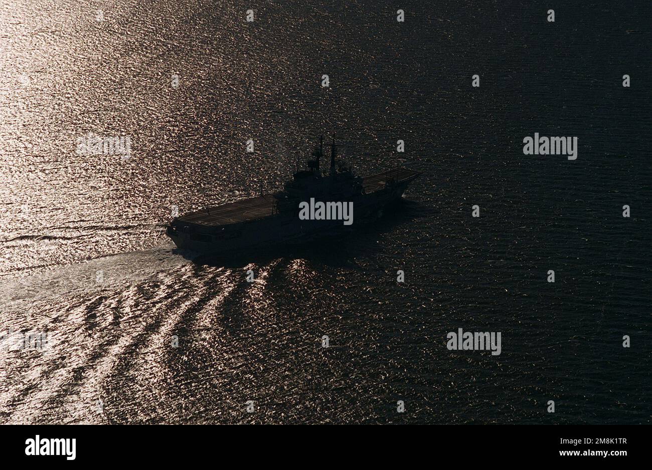 A starboard quarter view of the Italian aircraft carrier ITS GIUSEPPE ...