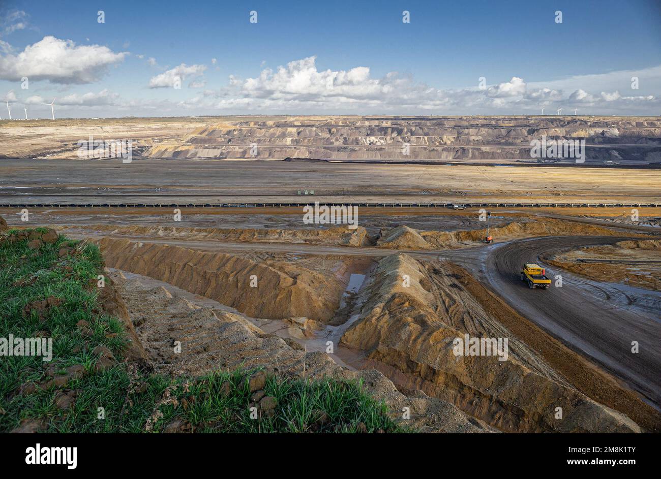 View of Open-Pit mine in Lutzerath during the evection and security ...