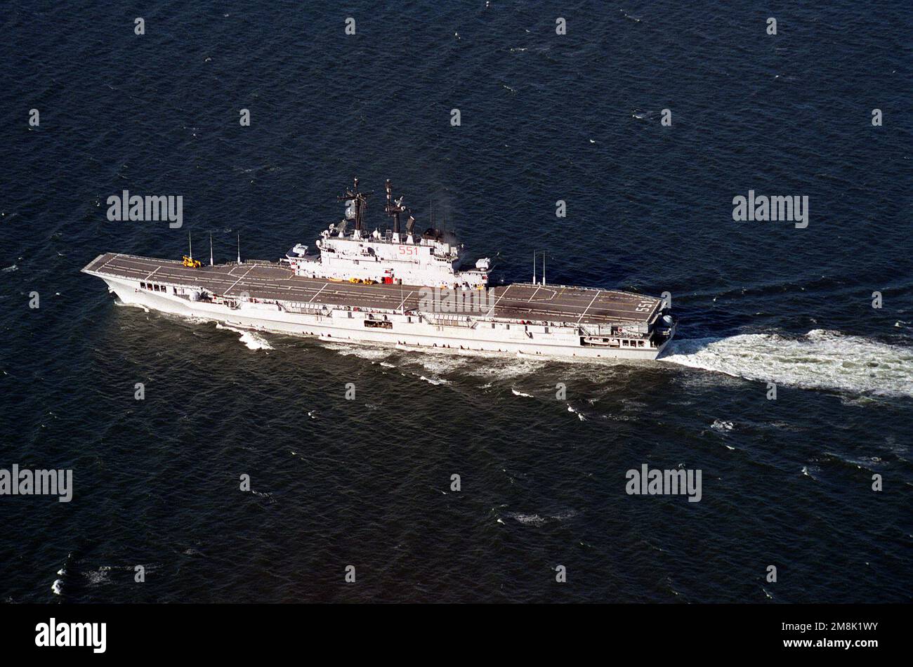 A port quarter view of the Italian aircraft carrier ITS GIUSEPPE ...