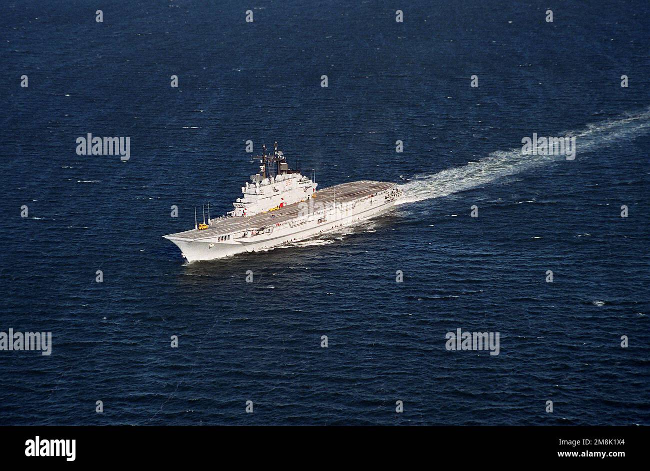 A port bow view of the Italian aircraft carrier ITS GIUSEPPE GARIBALDI ...