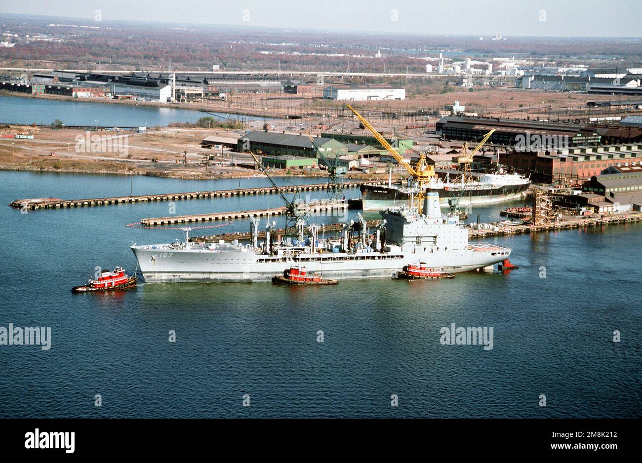 An aerial port bow view of the Military Sealift Command (MSC) fleet ...