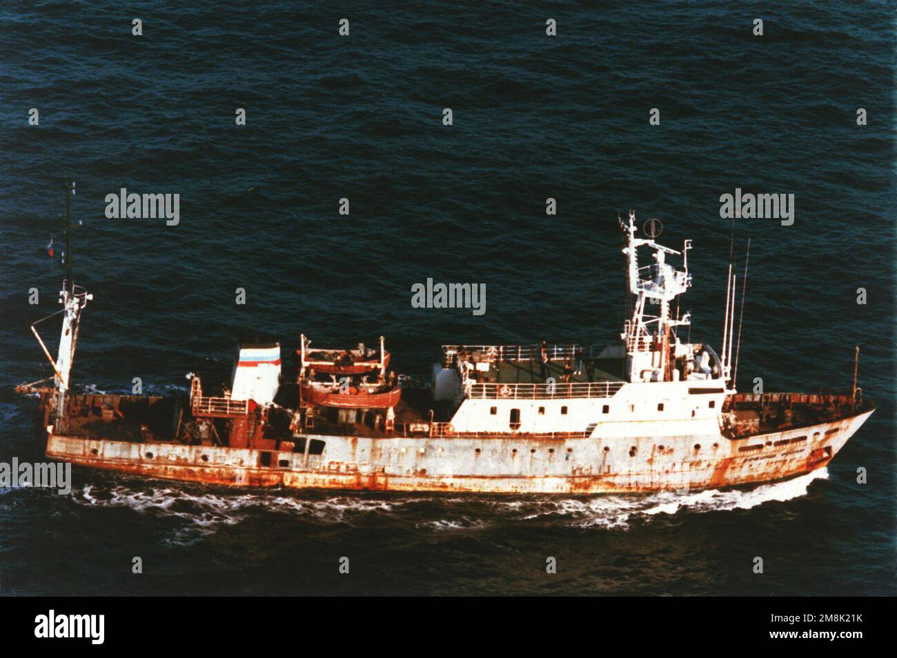 Aerial starboard side view of the Russian Valerian Uryayev class ...
