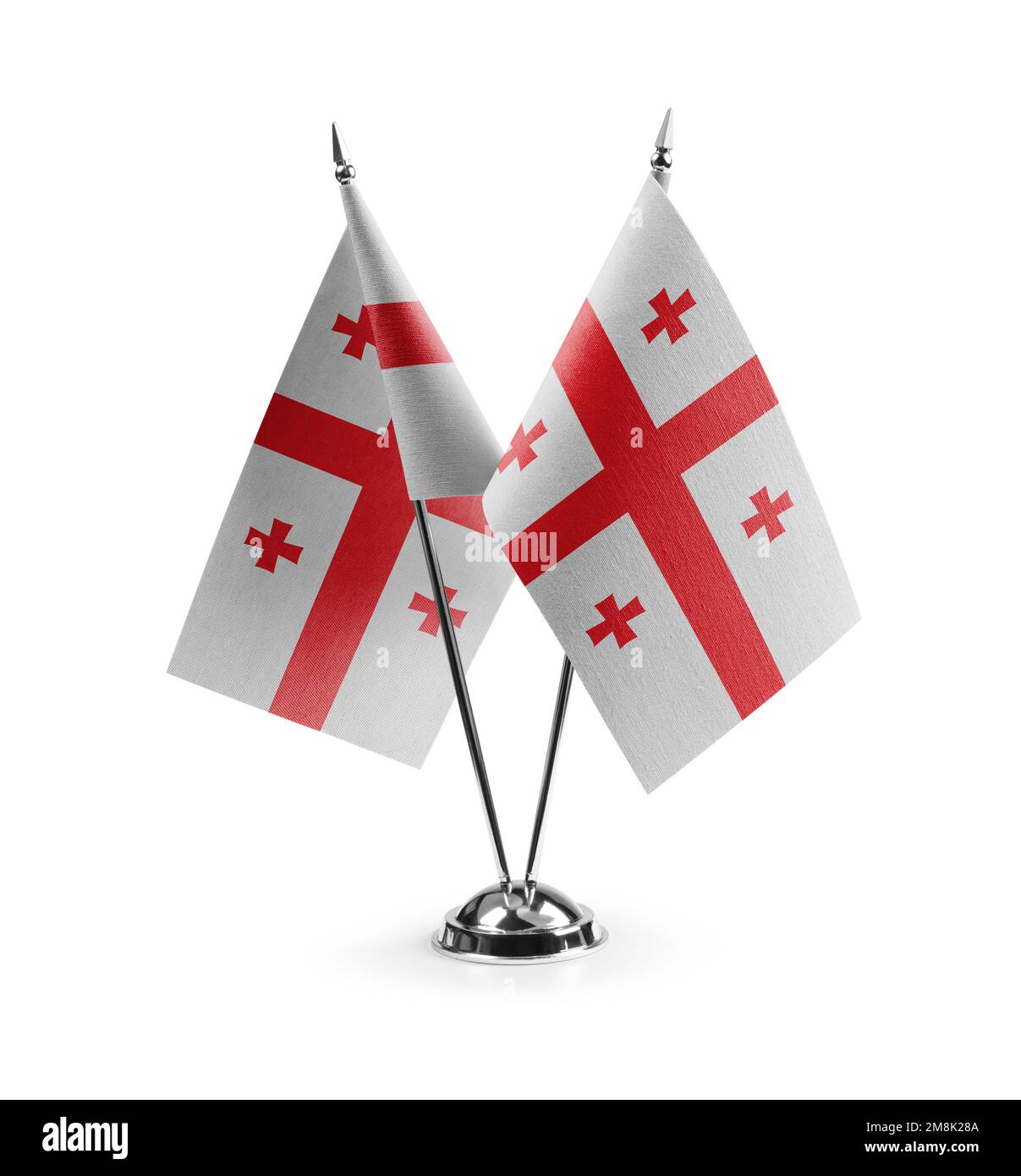Small national flags of the Georgia on a white background Stock Photo ...