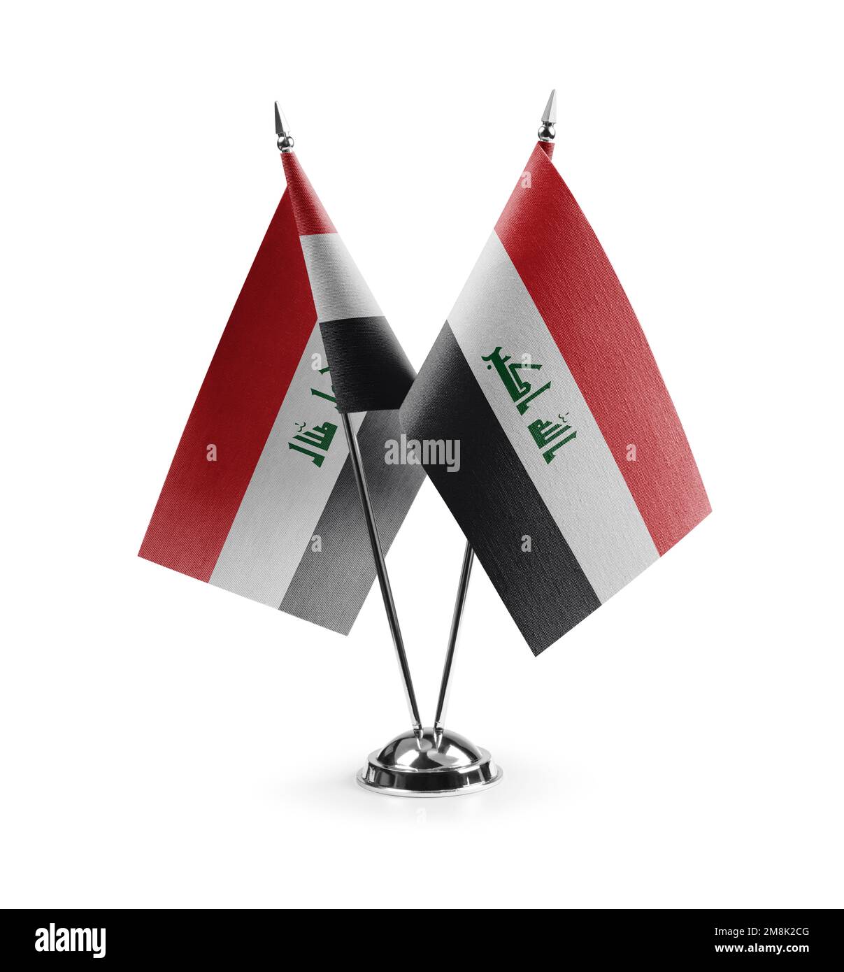 Small national flags of the Iraq on a white background Stock Photo - Alamy