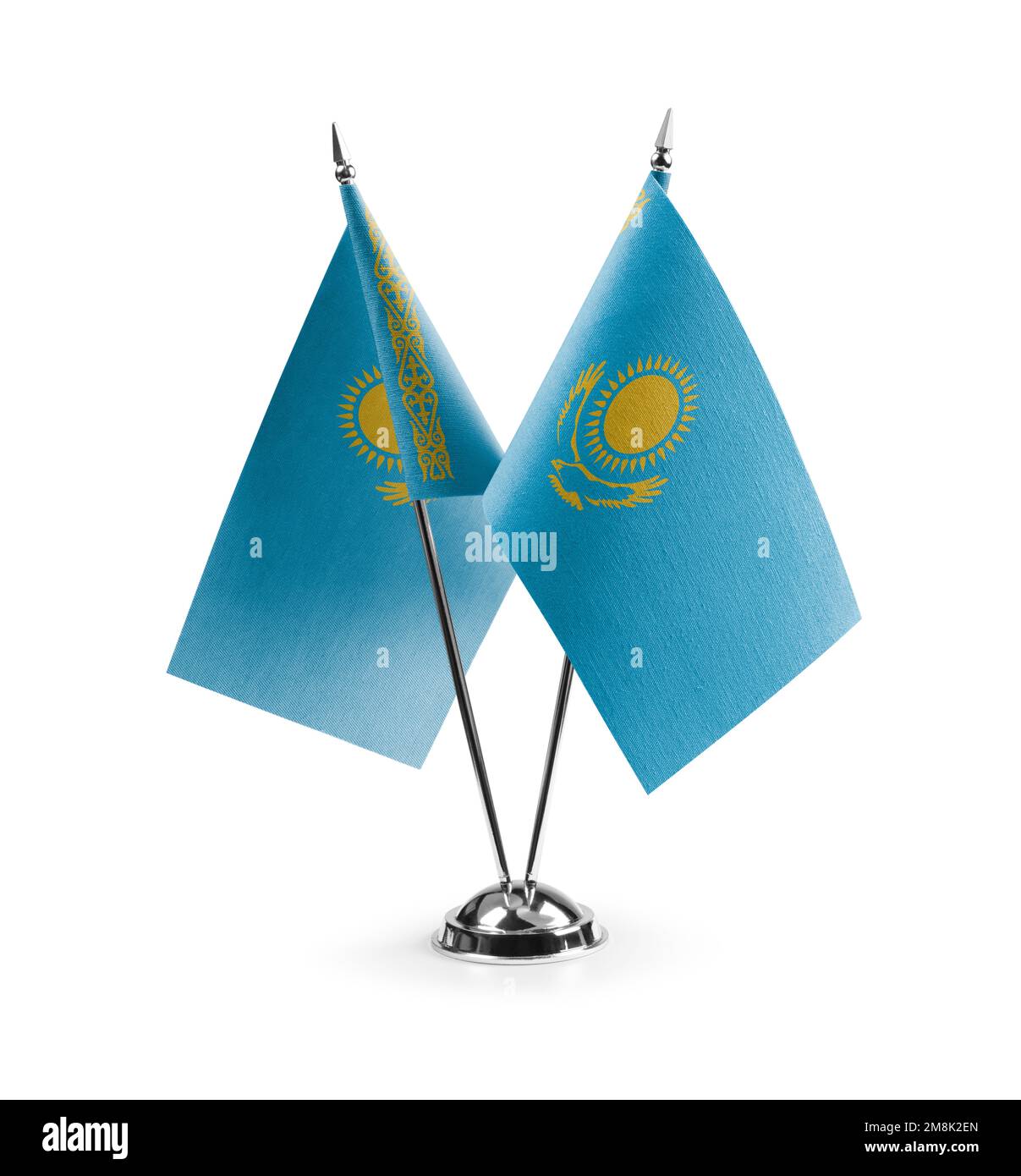 Small national flags of the Kazakhstan on a white background Stock ...
