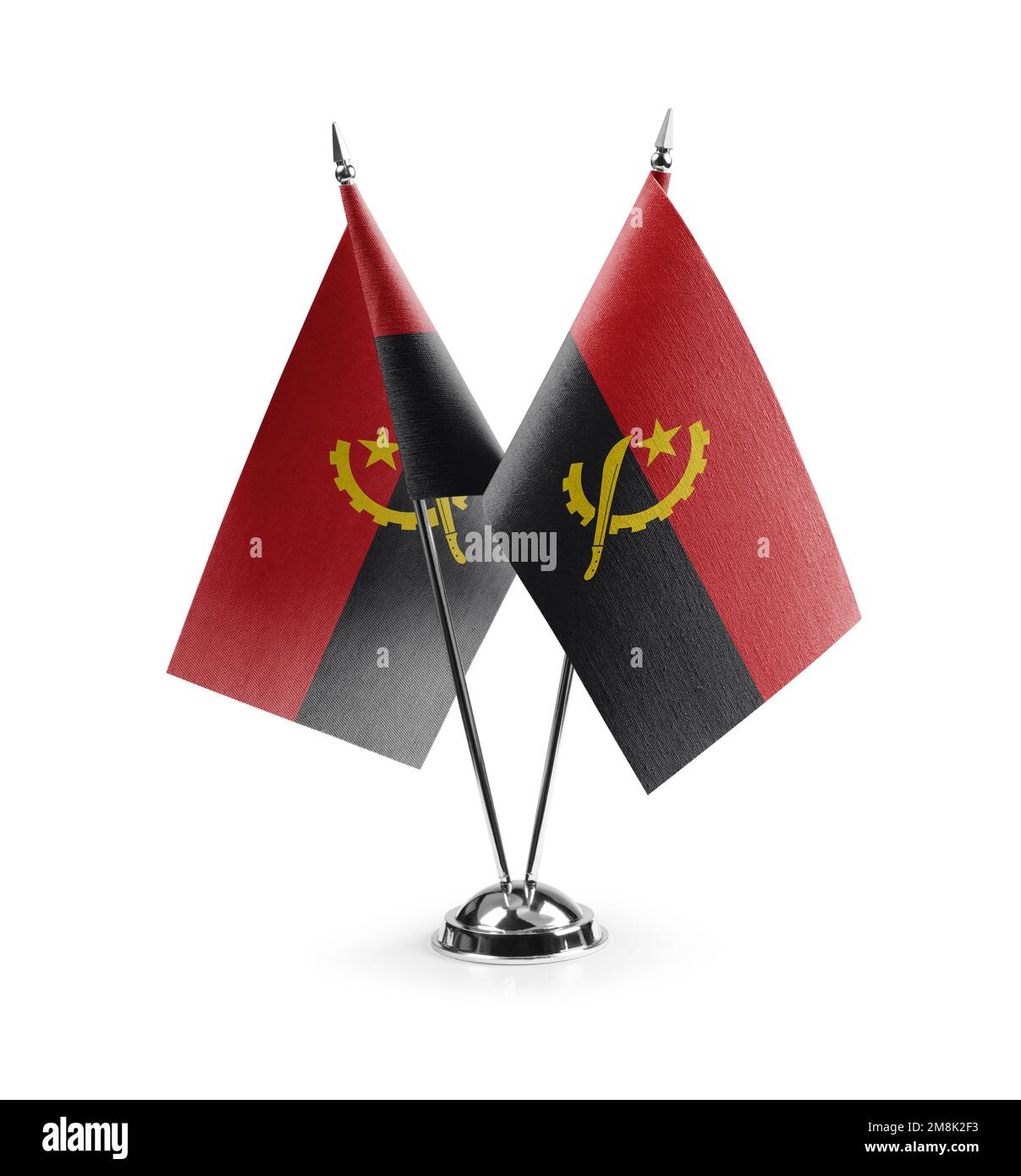 Small national flags of the Angola on a white background Stock Photo ...