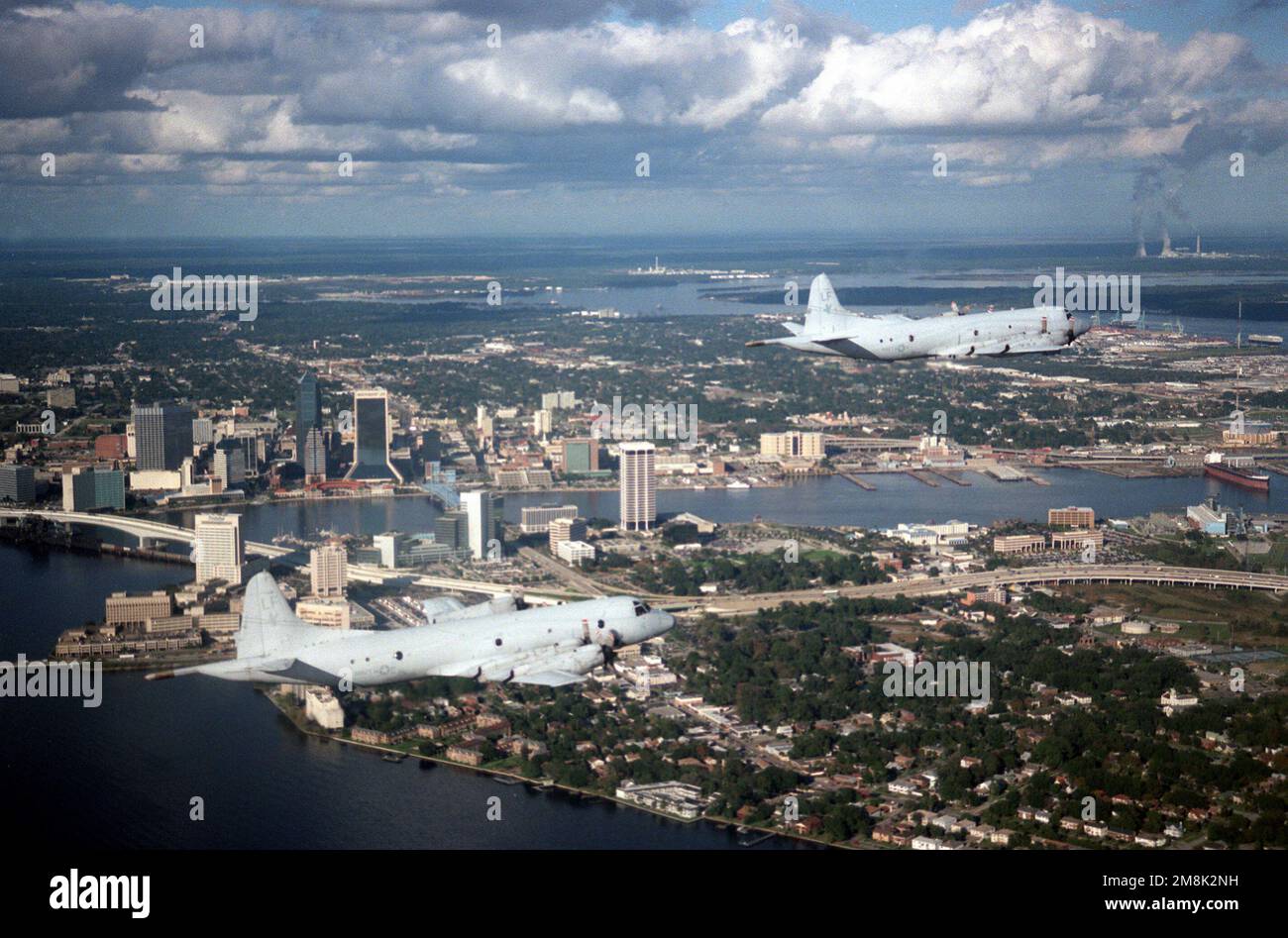 Two P-3C Orion aircraft from Patrol Squadron 16 (VP-16), based at Naval ...