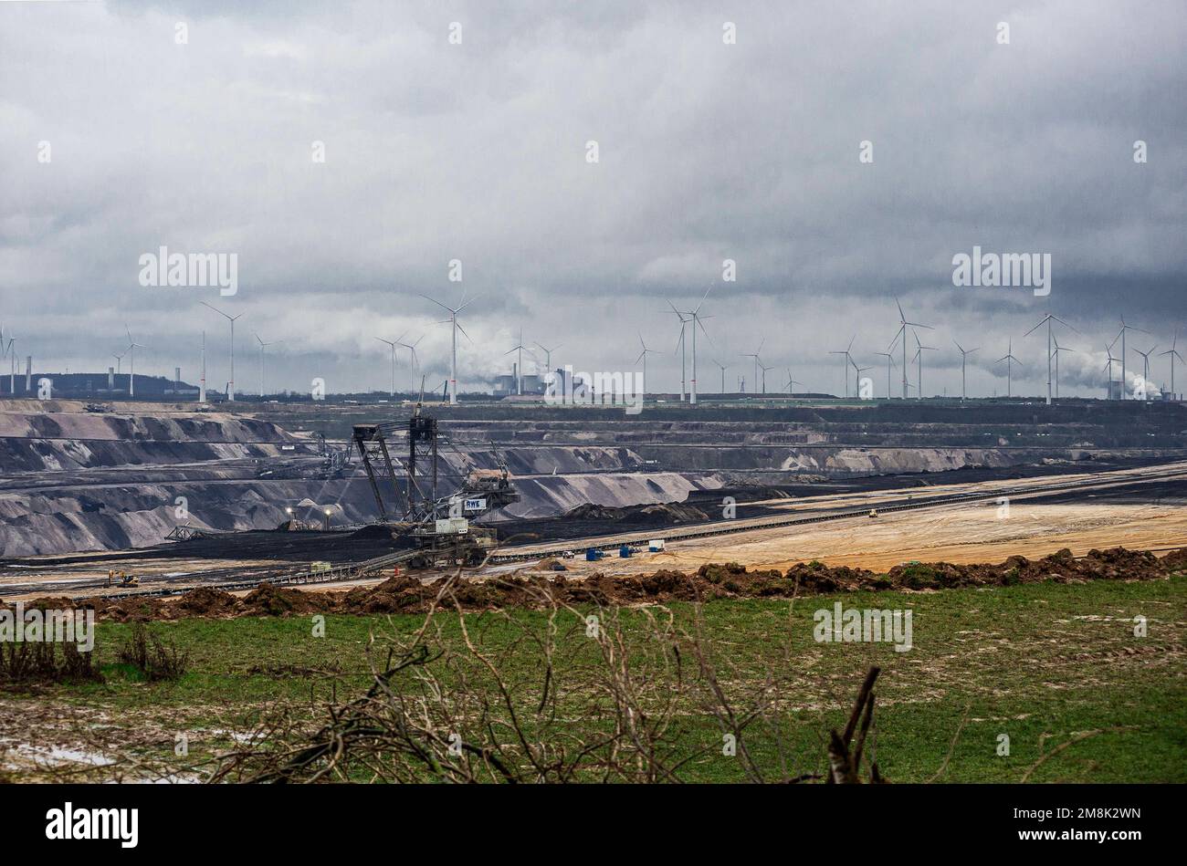 View of Open-Pit mine in Lutzerath and the ëGiant bucket-wheel ...