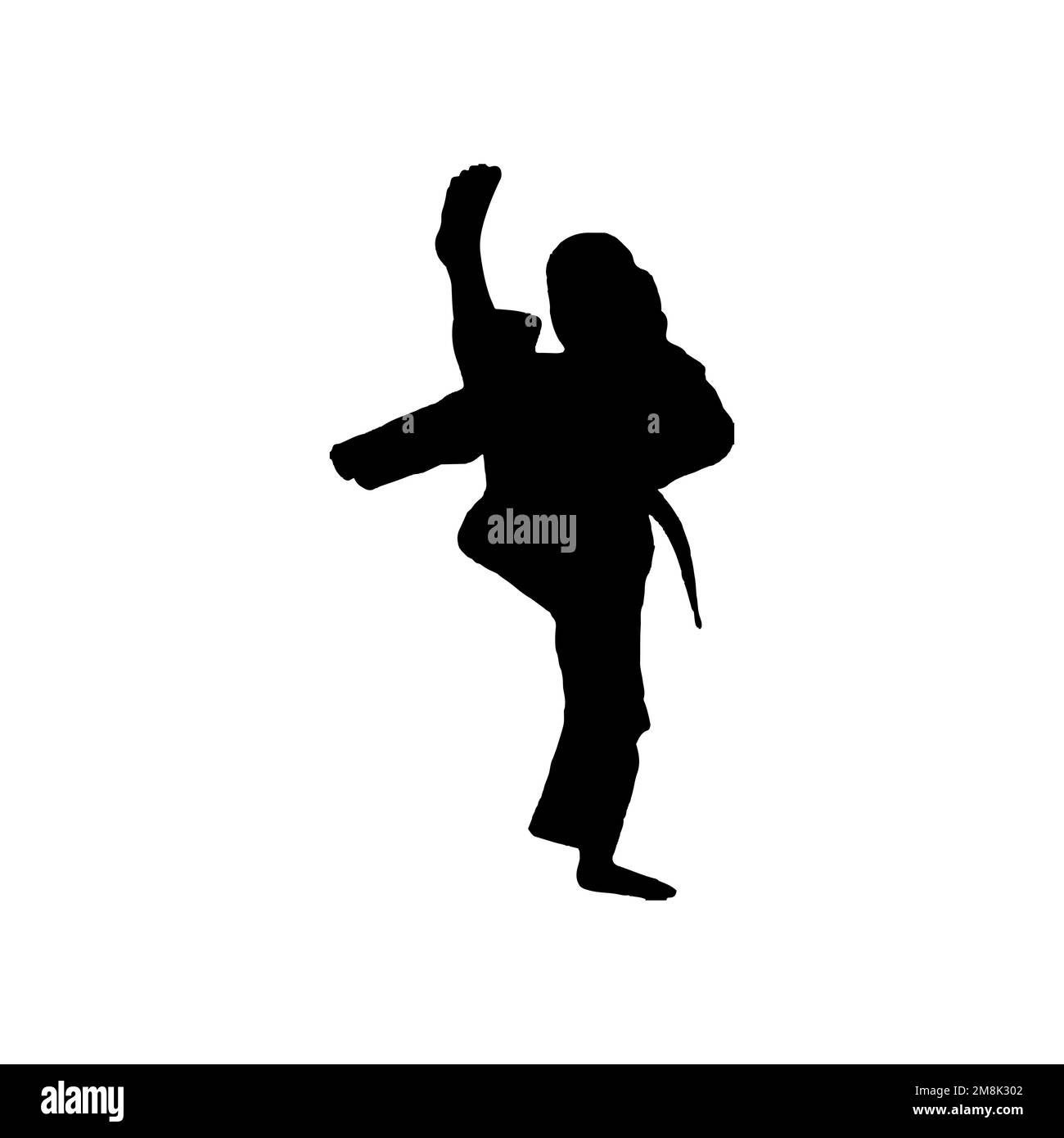 Child karate fighter icon. Simple style child karate training course ...