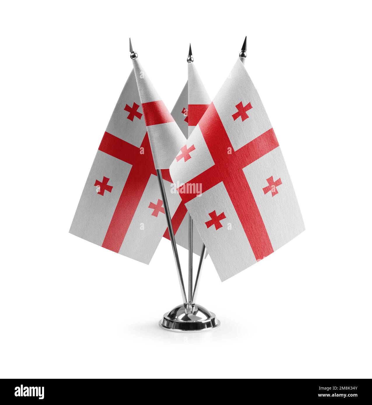 Small national flags of the Georgia on a white background Stock Photo ...