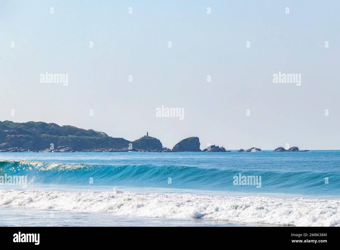 Extremely huge big surfer waves on the beach at La Punta de Zicatela ...
