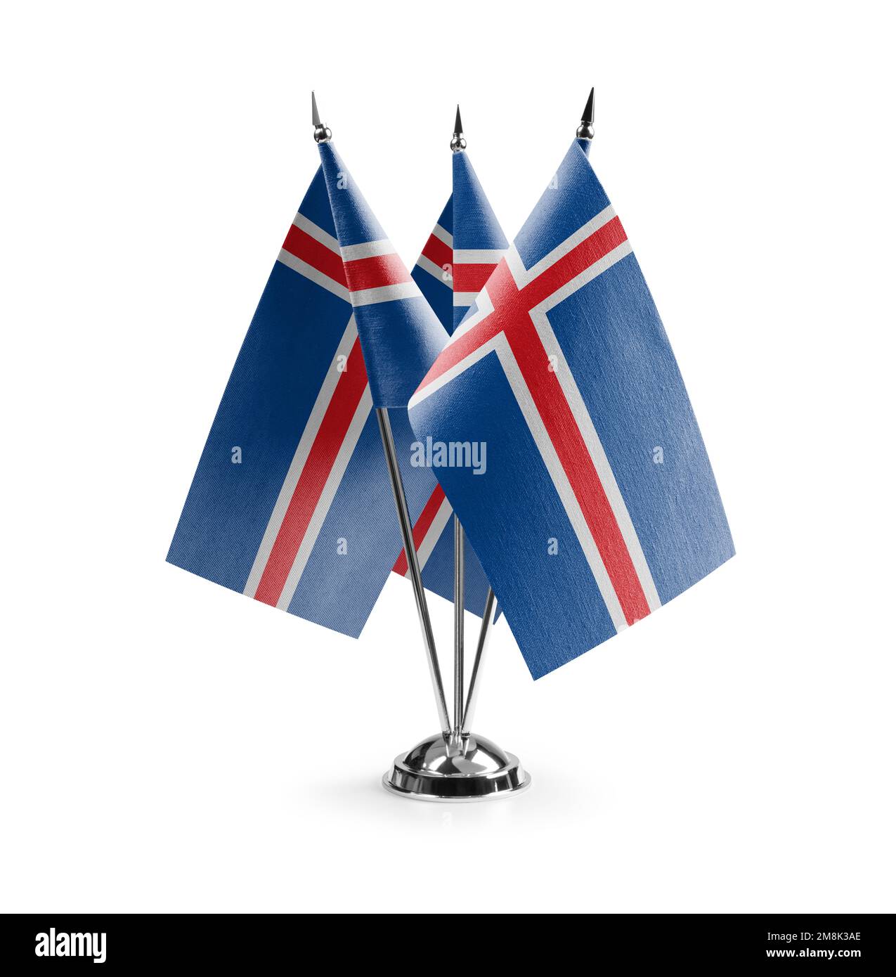Small national flags of the Iceland on a white background Stock Photo ...