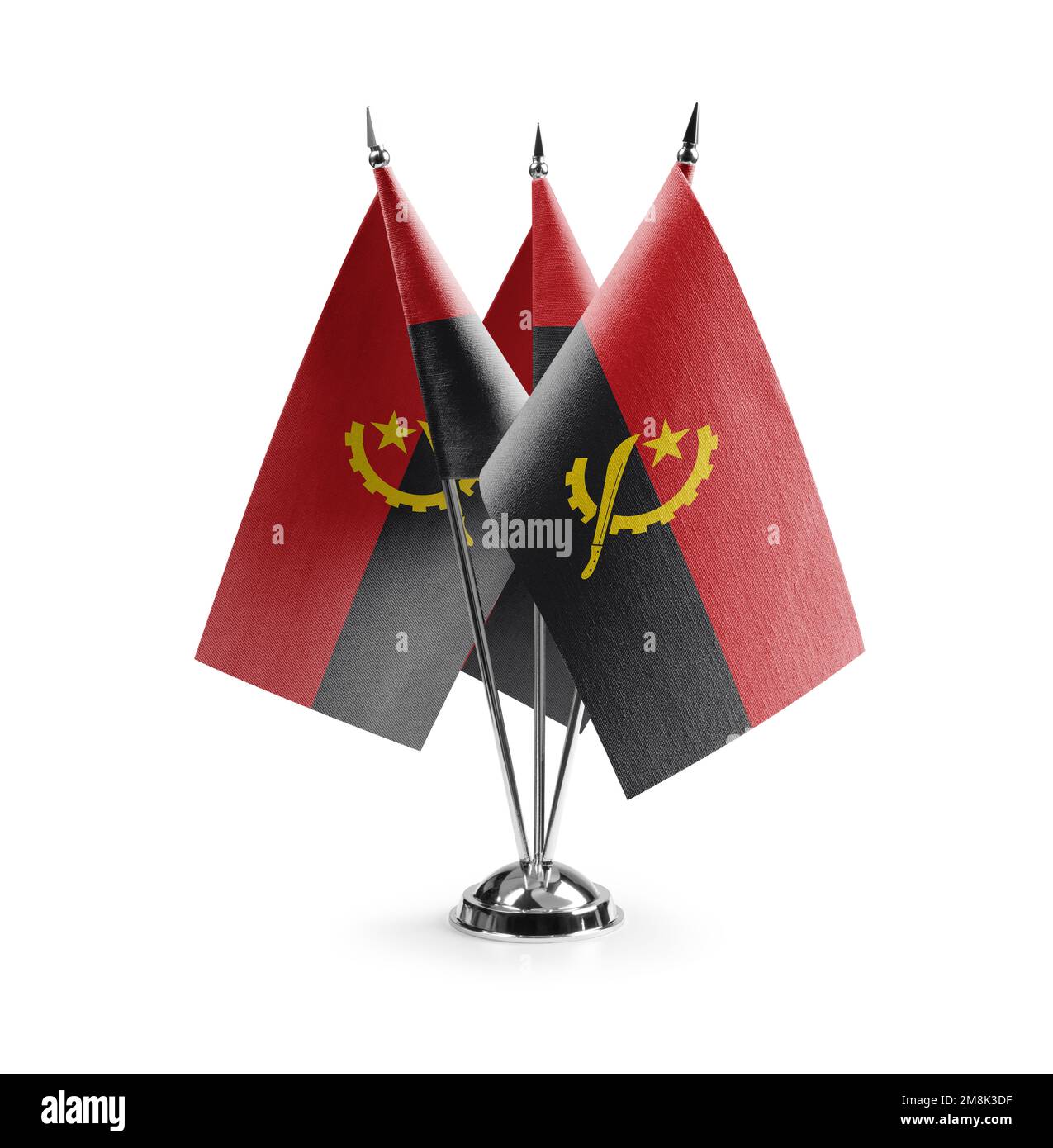 Small national flags of the Angola on a white background Stock Photo ...