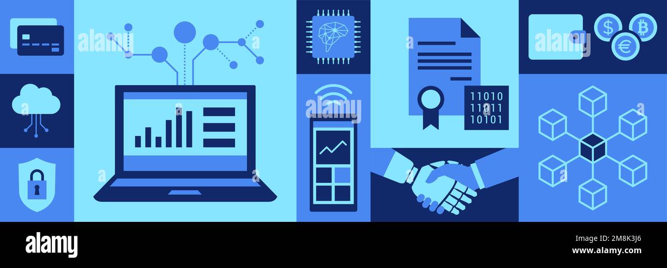 Technology, business and finance innovations: vector background with ...