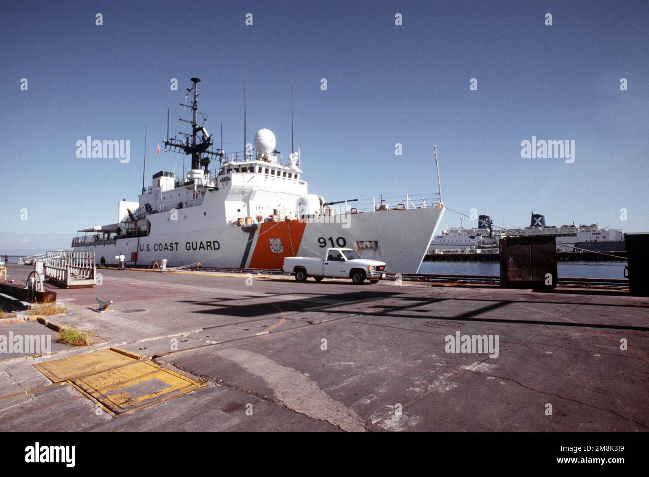 The US Coast Guard Cutter THETIS (WMEC 910) is moored pierside at Naval ...