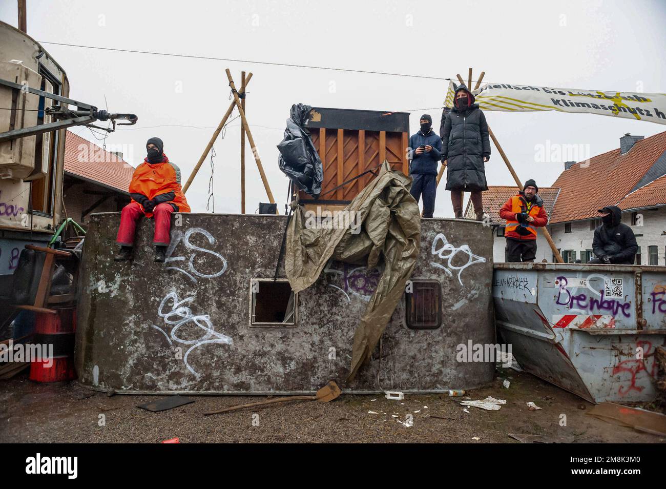 Lutzerath, Germany. 11th Jan, 2023. Climate activists at the RWE ...