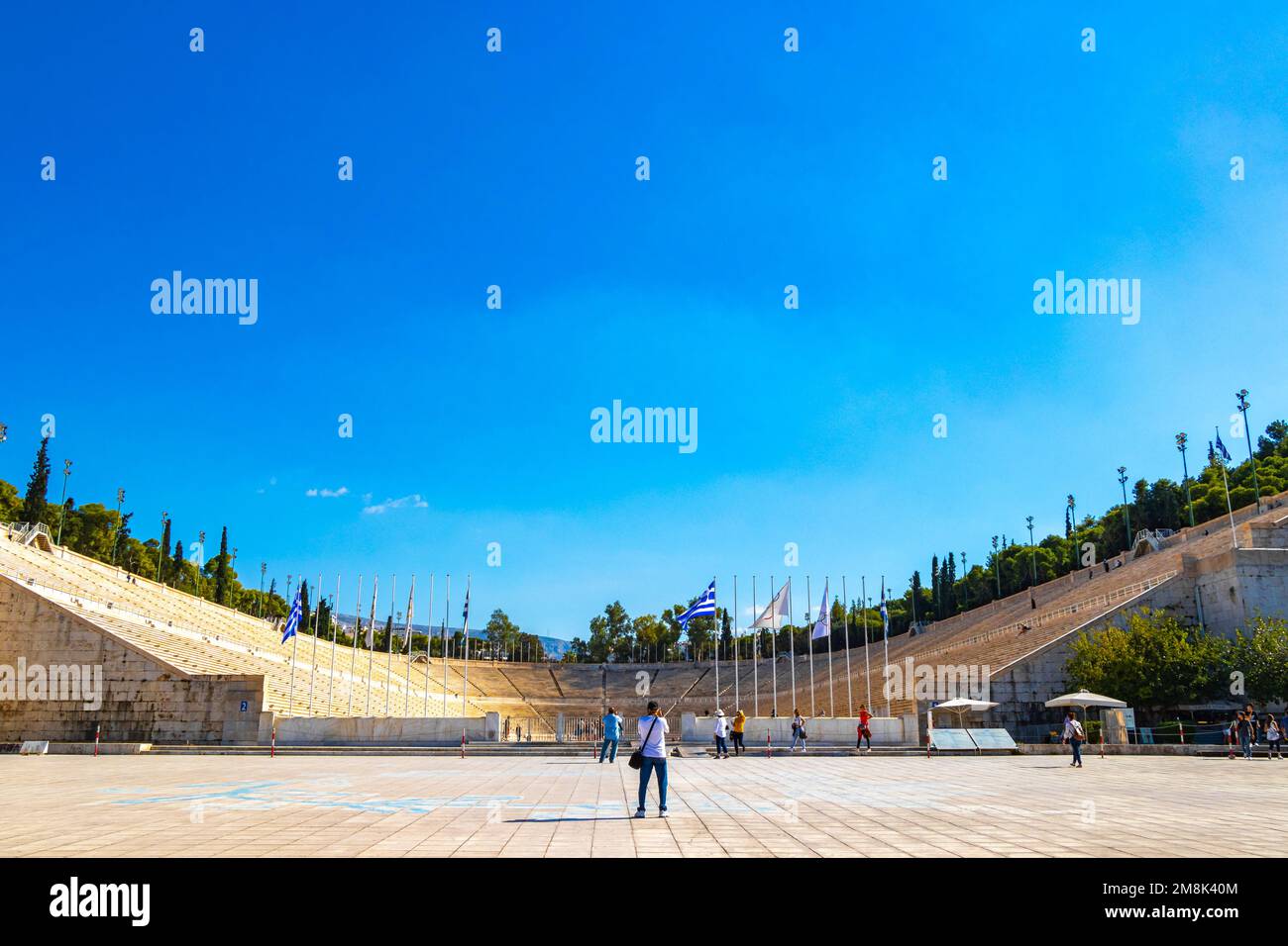 The famous Panathenaic Stadium of the first Olympic Games in Athens ...