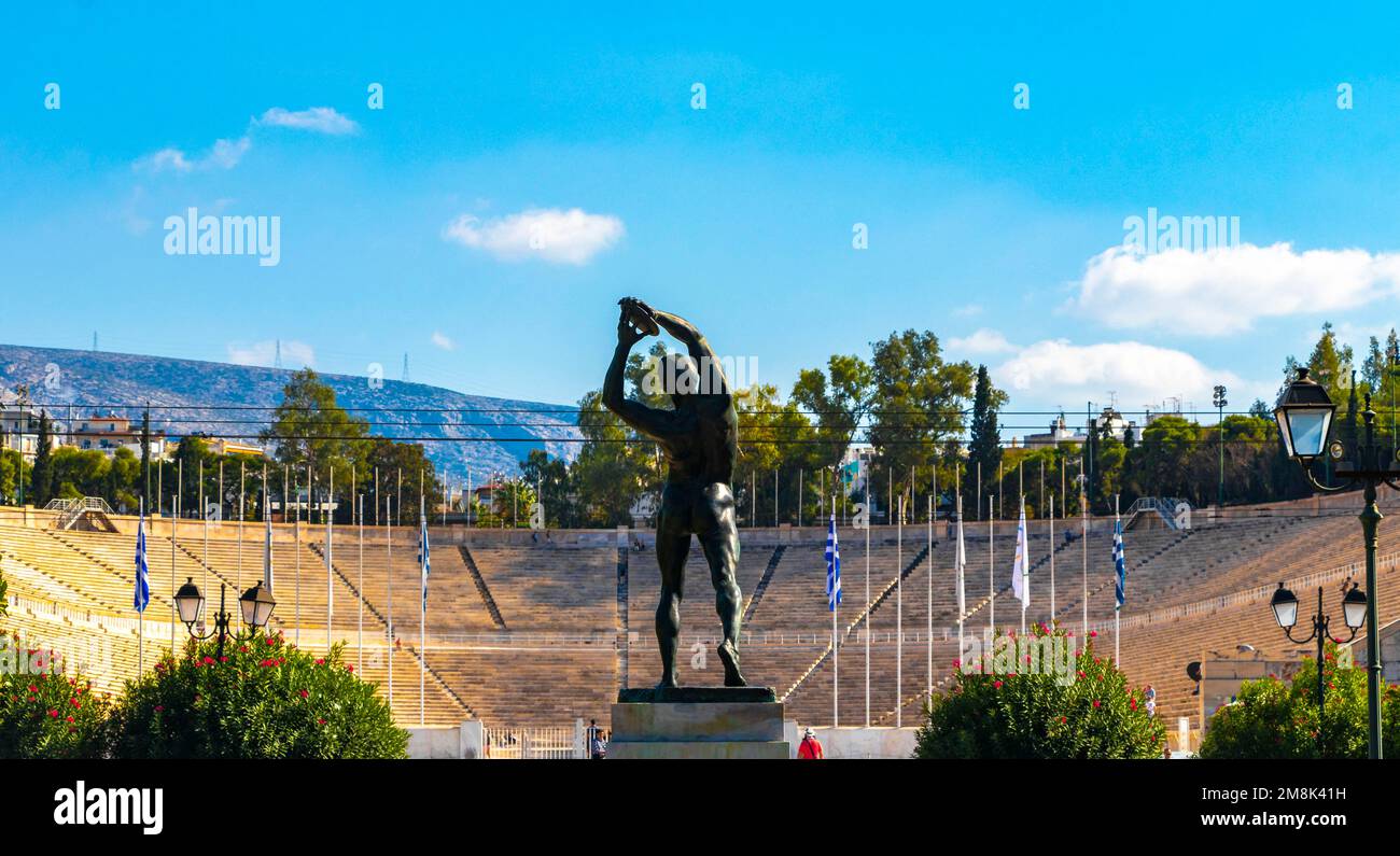 The famous Panathenaic Stadium of the first Olympic Games in Athens ...