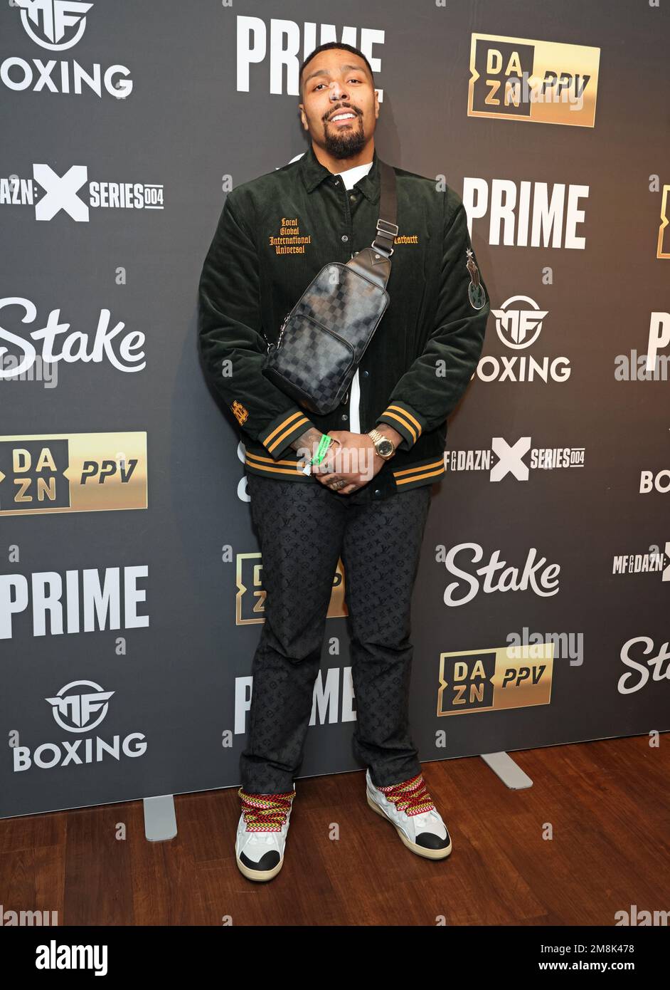 Jordan Banjo arrives for the KSI v FaZe Temperrr fight at OVO Arena ...