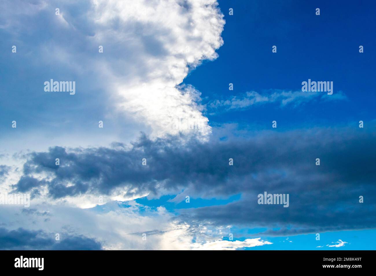 Blue sky with chemical cumulus clouds chemical sky scalar waves and ...